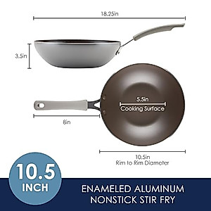 Rachael Ray Cook + Create Nonstick Stir Fry Pan/Wok, 10.5 Inch, Gray