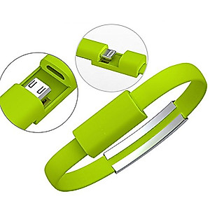 Infinite U Fashion Design Pink Bracelet/Wrist Magnetic Type Portable USB Charger Cable for Android Mobile Phone Samsung HTC Nokia BlackBerry Moto LG Sony Xperia Lenovo Huawei ZTE (with Gift Bag)