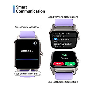 TOOBUR Smart Watch for Women Alexa Built-in, 1.8" IP68 Fitness Tracker with Heart Rate/Blood Oxygen/Sleep Tracker/100+ Sport Modes/Answer & Make Calls, Fitness Watch Android iOS Compatible Lilac