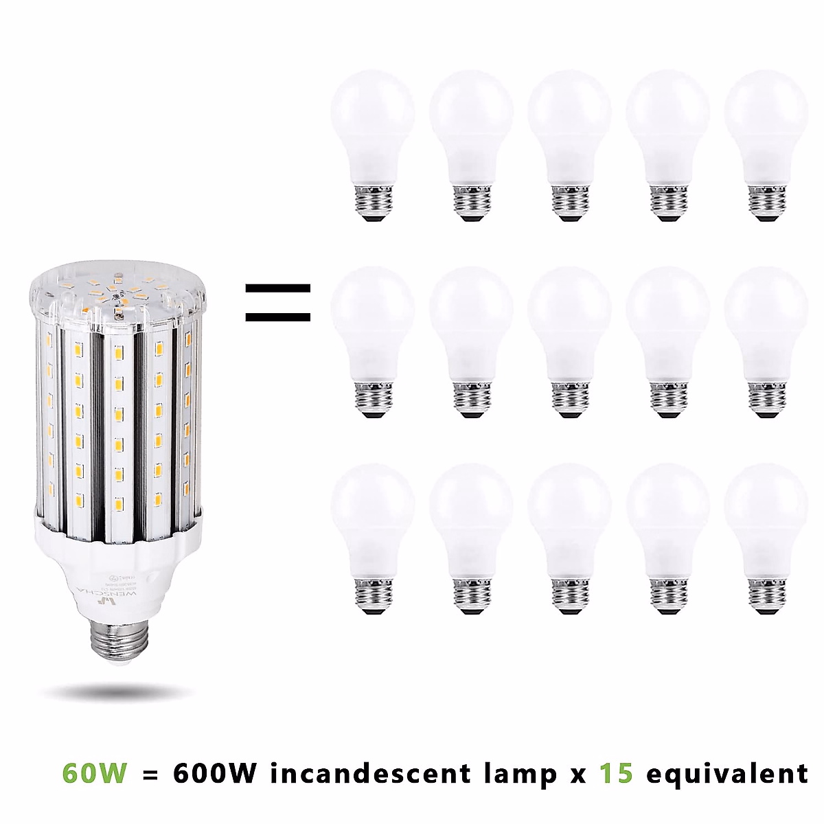 50W LED Corn Light Bulbs-500W Equivalent, 5500 Lumens,6500K Daylight White,E26 Base Led Replacement HID HPS Mercury Vapor CFL Metal Halide Lamp for Warehouses,Garages,Street（Daylight White,2PACK)