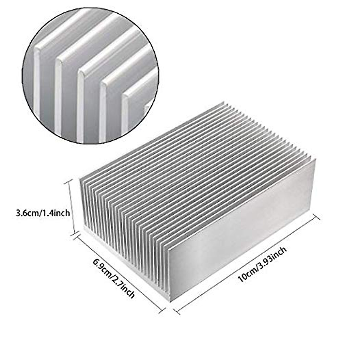 Xnrtop Aluminum Heat Sink Heatsink Module Cooler Fin for High Power Led Amplifier Transistor Semiconductor Devices with 100mm (L) x 69mm(W) x 36mm(H)