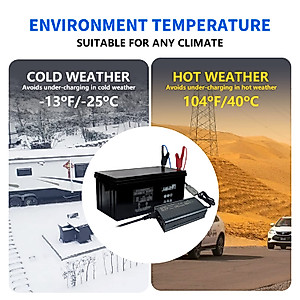 YZPOWER 14.6V 20A Lifepo4 Battery Charger for 12.8v 12v Lithium Iron Phosphate Batteries AC-DC Battery Charger Automatic Smart Portable Trickle Charger for Car Boat RV Lawn Mower Motorcycle Golf Cart