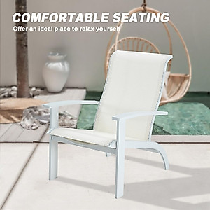 DIFY Patio Adirondack Chair Set of 2,Outdoor Adirondack Chair Weather Resistant for Backyard,Pool Deck and Beach,White