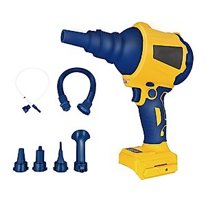 Cordless Air Pump Air Duster Compatible with Dewalt 20V Battery(Tool Only), Handheld Brushless Compressed Air Mattress Pump Air Blower w/ 3 Speeds & 7 Nozzles & 336MPH for Home Cleaning, Outdoor