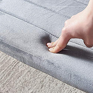 Ansley&HosHo-US High Back Dining Chairs Set of 2, Velvet Dining Room Chairs for Kitchen, Lounge, Living Room with Metal Legs, 2 Pieces Modern Dinner Chairs Side Chairs, Grey