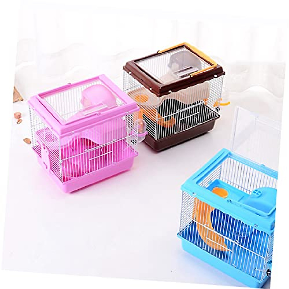 balacoo Hamster Cage Hamster Home Hamster Beds Guinea Cages Villa Cage for Small Pets Chinchilla Cage Pet Cage Hamster Cage Pink Transport Vehicle Travel Hamster Cages Pet House