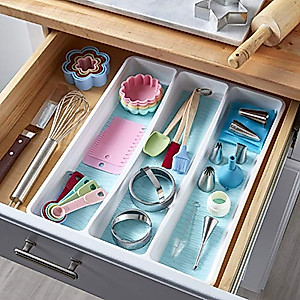 Copco Basics 3 Compartment Drawer Organizer, Aqua Sky