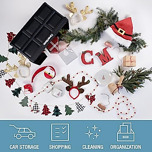 CleverMade Collapsible Storage Bin, Black, 3PK - 46L (12 Gal) Stackable Storage Containers, Holds 66lbs Per Bin - Plastic Storage Bins for Organizing, Closet Storage, Garage Storage