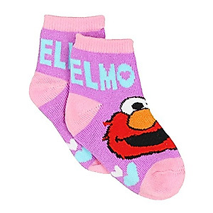 Sesame Street Girls 6 pack Quarter Socks (2-4 Toddler (Shoe: 4-7), 6 pk Elmo Abby)