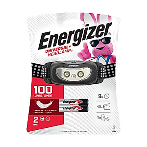 Energizer Universal Plus LED Headlamp, Lightweight Bright Headlamp for Outdoors, Camping and Emergency Light for Adults and Kids, Includes Batteries, Pack of 1