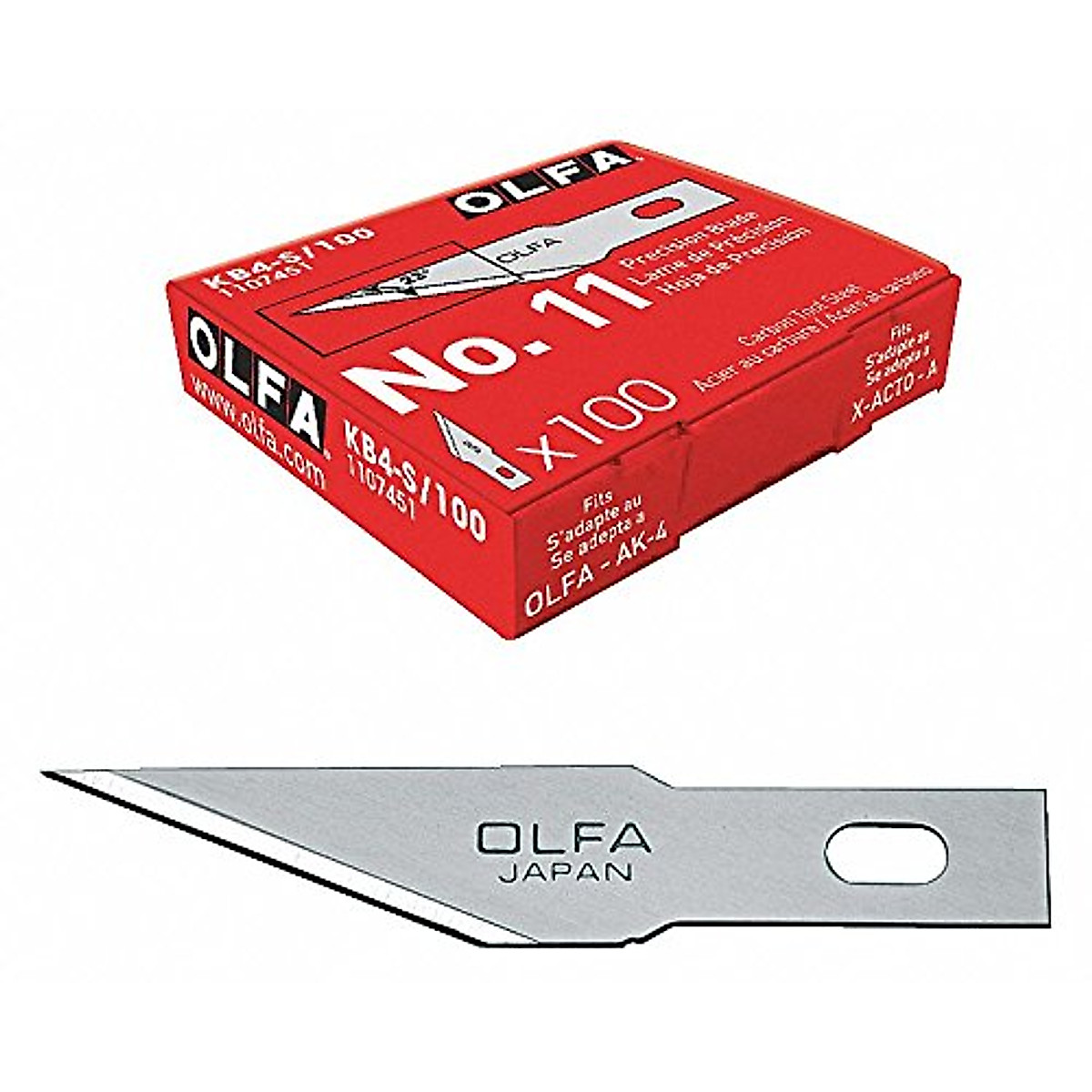 OLFA Precision Blades - Bulk 100/pk, Model 1107451 (KB4-S/100)