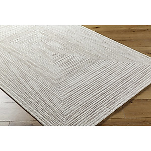 BoutiqueRugs Zabel Contemporary Area Rug - Light Silver, Warm Gray - 6' x 9'