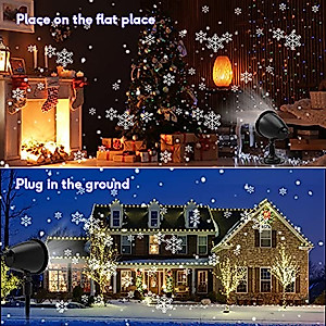 Snowfall LED Light Projector,Syslux Christmas Snow Light,Snowfall Projection Light with Snowstorm Effect for Christmas,Holiday,Halloween,Party,Garden,Wedding,Indoor Outdoor Decorations - 2 Sets