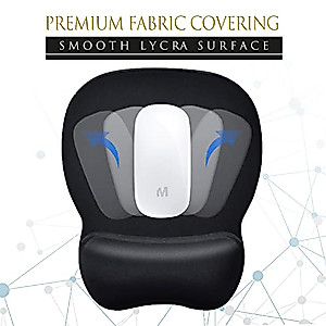 MROCO Ergonomic Mouse Pad with Wrist Support Gel Mouse Pad with Wrist Rest, Comfortable Computer Mouse Pad for Laptop, Pain Relief Mousepad with Non-slip PU Base for Office & Home, 9.4 x 8.1 in, Black