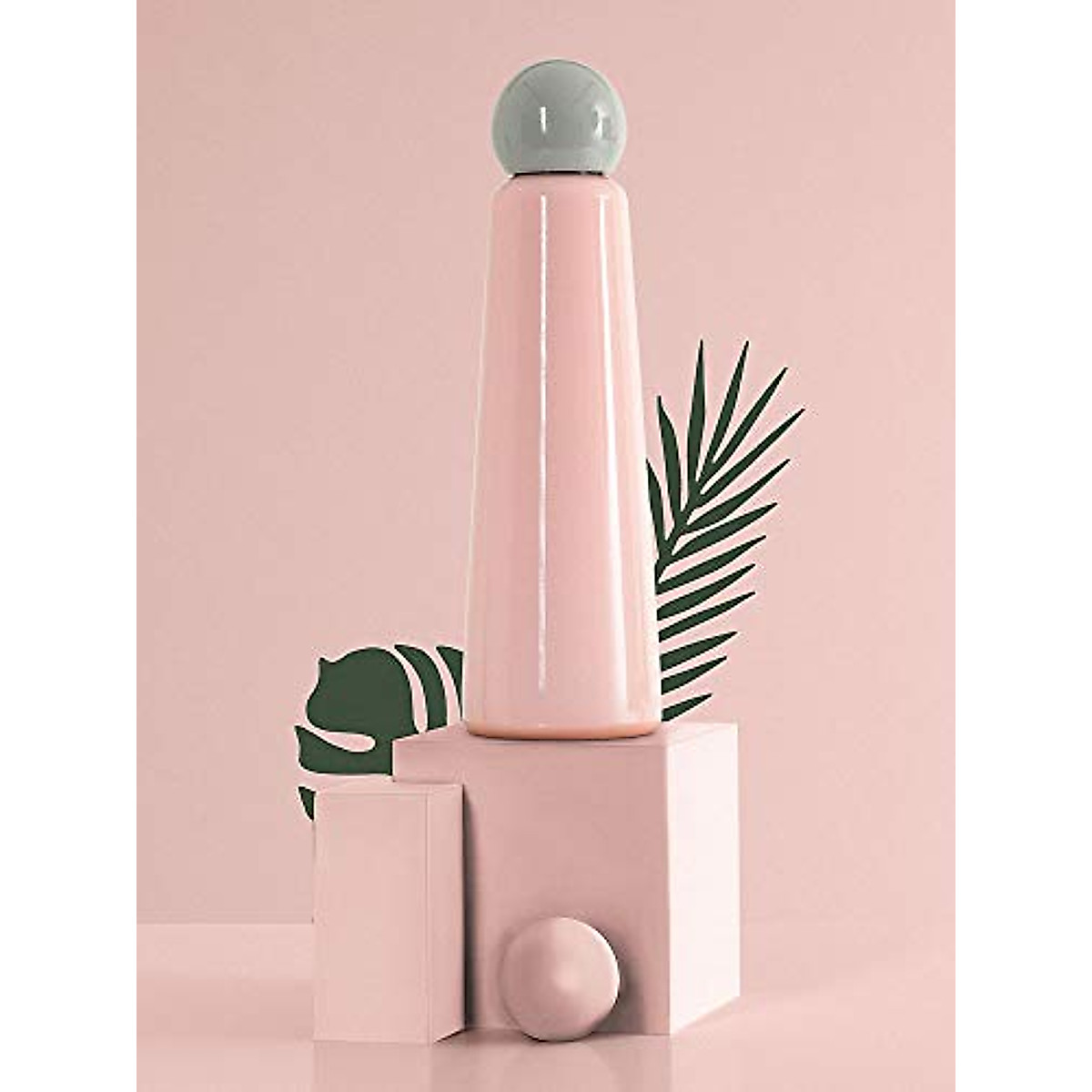 Insulated Water Bottle 25 Oz - Stainless Steel Aluminum metal Water Bottle, Cold for 24+ Hours, Hot for 12. Pink and Light Grey by Lund London