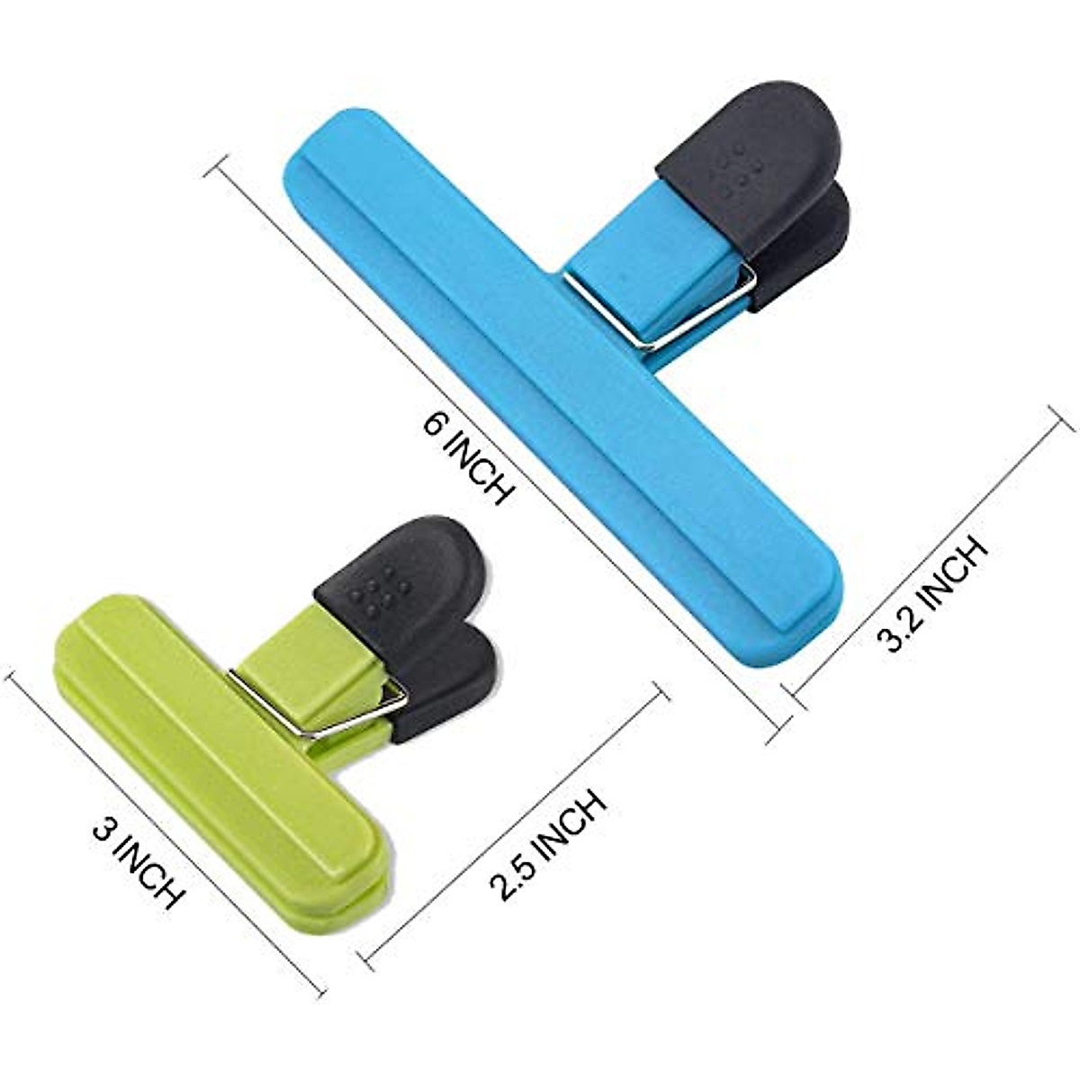 Large Chip Bag Clips Food Clips Plastic Heavy Duty Air Tight Seal Grip, Strong Grip Kitchen Food Bag Clips, Good Sealing Bag Clips for Coffee Bags, Potato Chip Bag, Cereal Bags, Candy Bag (12, Size 2)