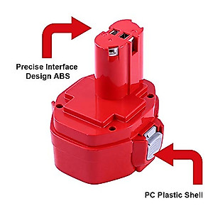 Replacement Battery Compatible with Makita 14.4V Battery Ni-MH 3.0Ah 1420 1422 1433 1434 1435 1435F 192699-A 193158-3 192600-1 Cordless Power Tool-2 Pack