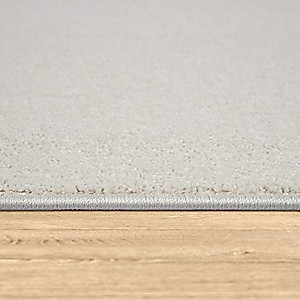 Paco Home Solid Area Rug in Cream Modern Plain Design, Size: 6'7" x 9'2"