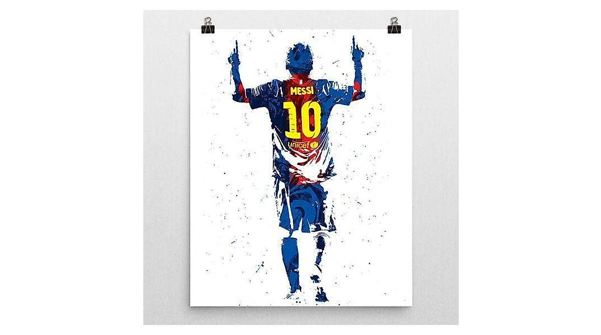 Lionel Messi Poster Wall Art 16x24 Inches - Soccer Fan Decor