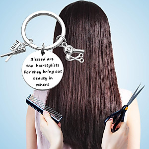 FOTAP Hairstylists Gift Blessed Are The Hairstylists for They Bring Out Beauty in Others Keychain Cosmetology Graduate Gift (blessed hairstylists)