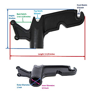 JSP Manufacturing Multi-Purpose Plastic Utility Hook Screw On Pole Attachment (Pole NOT Included) - Hang Christmas Lights, Bird feeders, Sting Lights, Ropes, Boat Lines (2, Black)