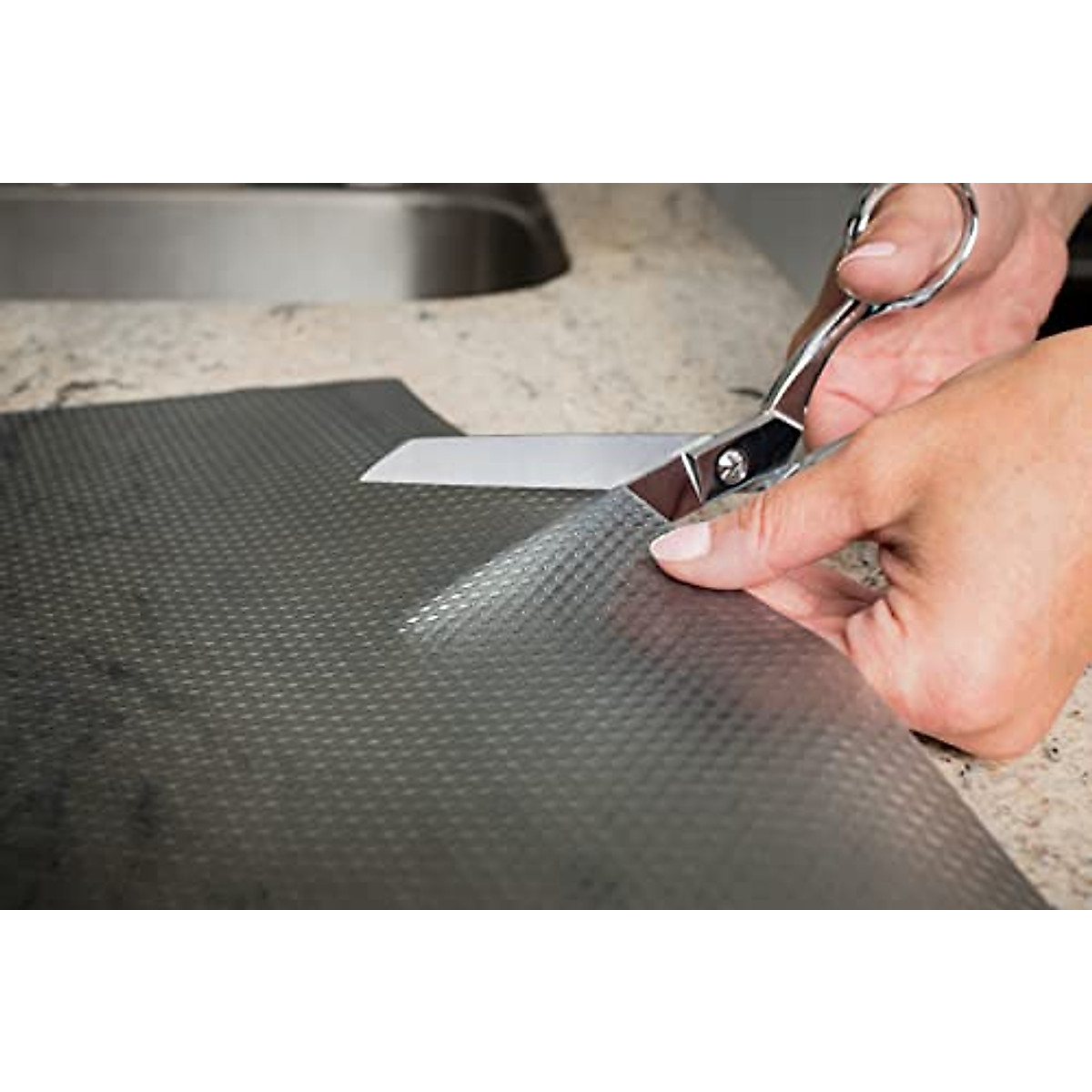 EasyLiner Clear Classic Under The Sink Shelf Liner for Kitchen & Bathroom Cabinets - Easy to Install & Easy to Clean Non Slip Surface - Durable Plastic Shelf Liner - 24 Inches x 4 Feet - Black