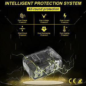 Zuliati 4 Packs Replacement for Dewalt 20v Battery 6.0Ah DCB206,Compatible with Dewalt 20V MAX Battery DCB204 DCB203 DCB200-2 DCB201 DCB180 DCD985B for Dewalt 20 Volt DCD/DCF/DCG Series(Orange)