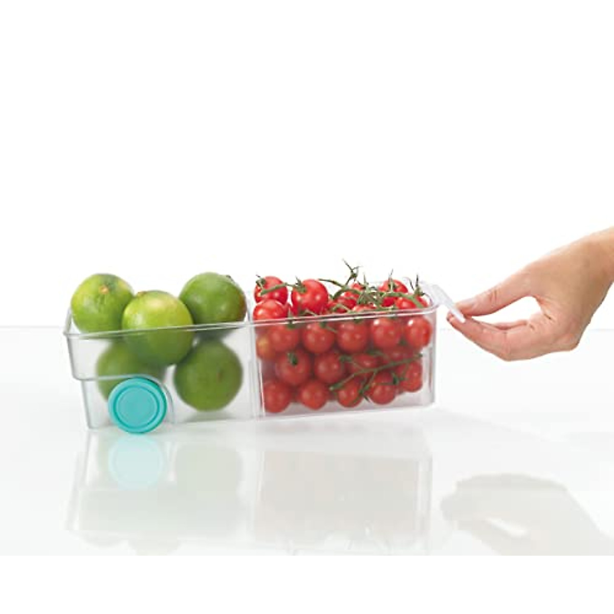 Joseph Joseph FridgeStore Compact Fridge Storage Bin, Small, Clear/Blue