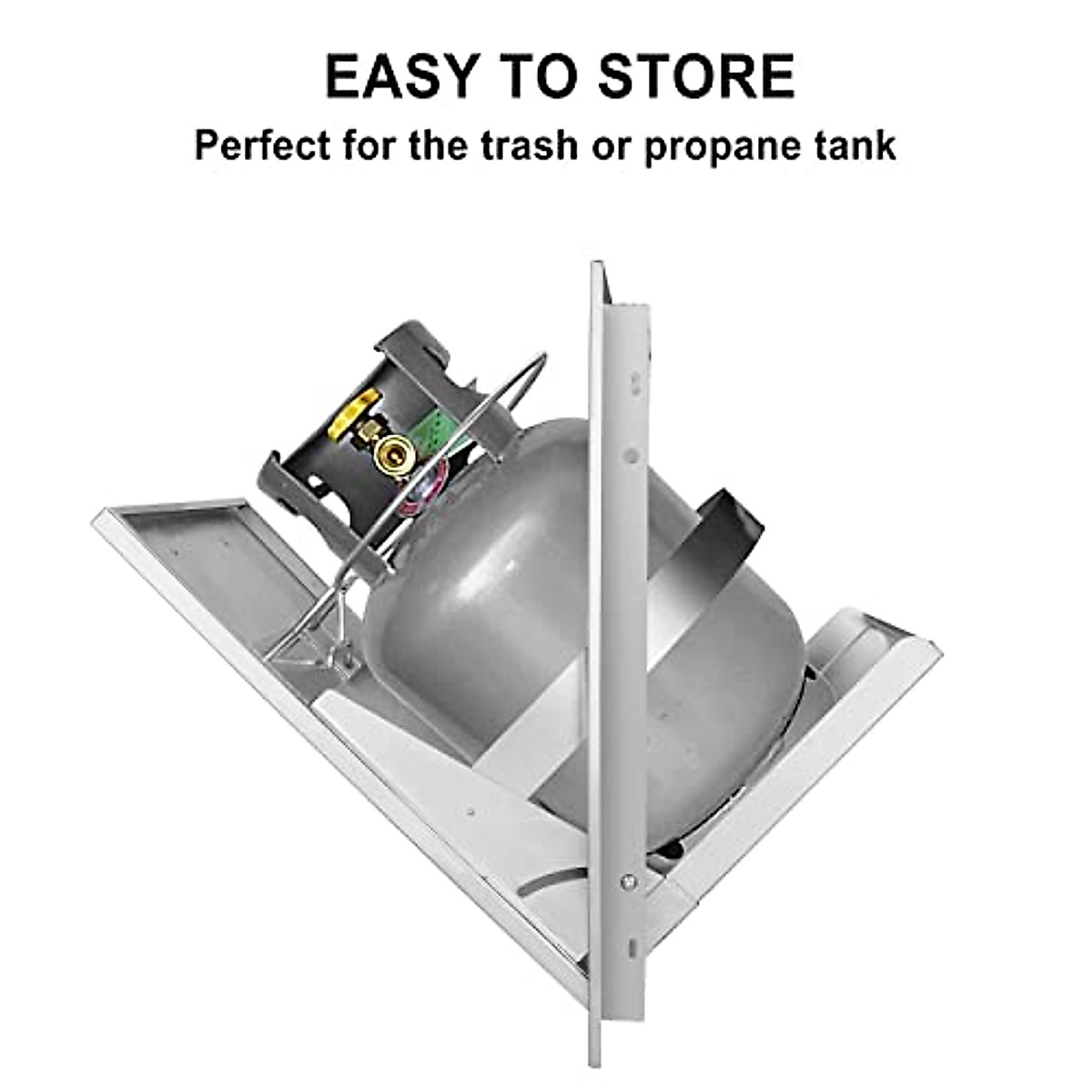 Karpevta Built-in Propane Drawer W18.6XD16XH25 Inch Propane Tank Drawer with Adjustable Trash Ring Stainless Steel Trash Drawer with Handle for Outdoor BBQ Island