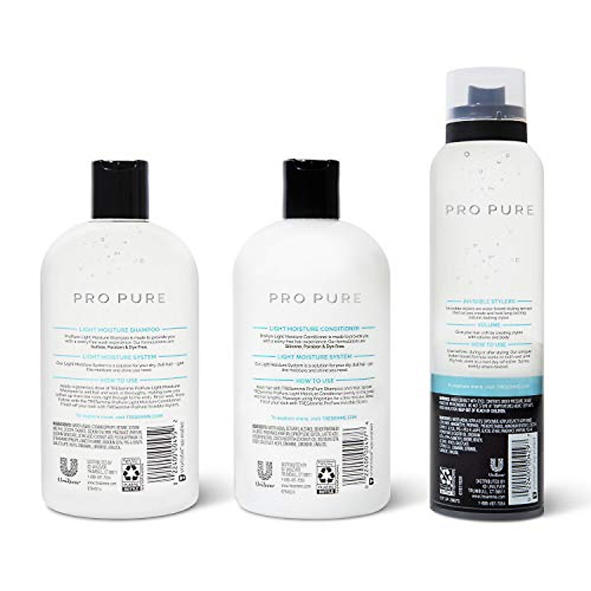 TRESemmé Pro Pure Sulfate Free Shampoo, Conditioner and Styler To Repair Damage and Add Volume Damage Repair Sulfate Free, Paraben Free and Dye-Free Hair Care 3 Count