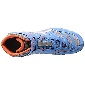 ASICS Men's Aggressor 2 Wrestling Shoe,Dusty Blue/Silver/Red Orange,12 M US