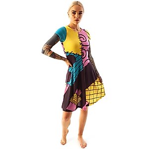Disney Nightmare Before Christmas Sally Women's Short Sleeve Costume Dress Small