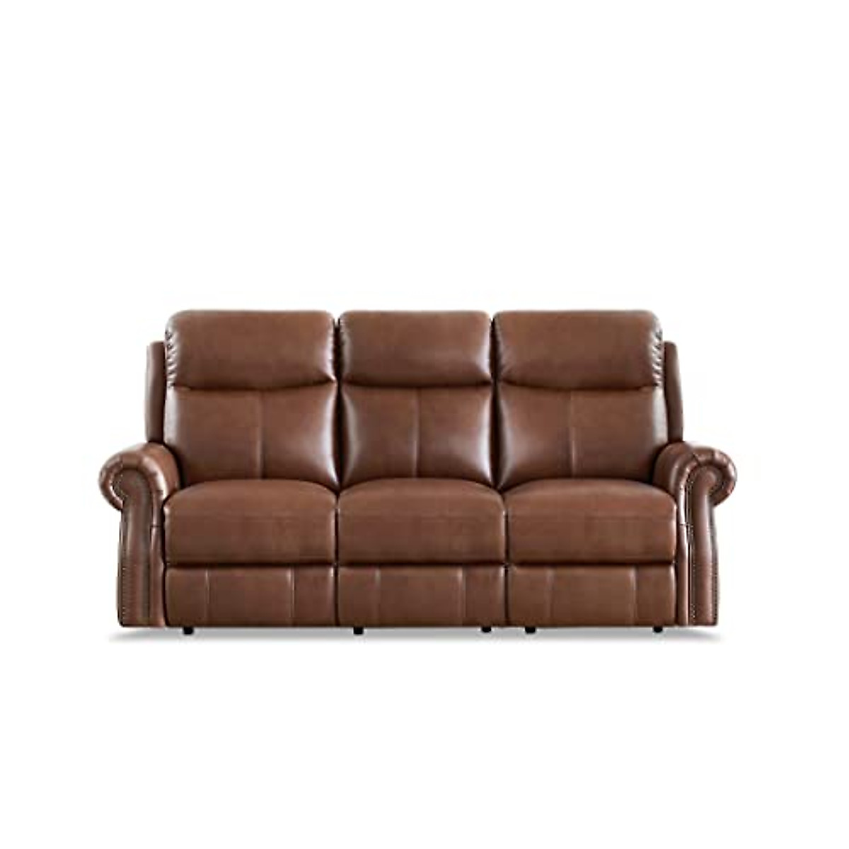 Hydeline Royce Zero Gravity Power Recline and Headrest Top Grain Leather Sofa Couch, 87", Brown