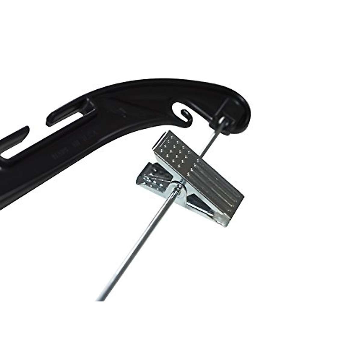 NAHANCO 2500RC Plastic Suit Hanger, Heavy Weight with Metal Clips, 17", Black (Pack of 100)