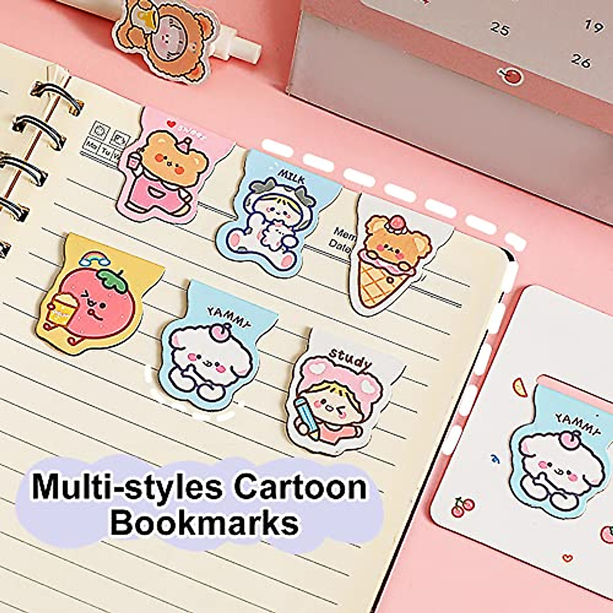 24PCS Magnetic Bookmarks for Kids, Cute Magnet Book Markers, Animals Book Mark, Bookmarks for Women, Page Clips Bookmark for Students Girls School Home Office Supplies