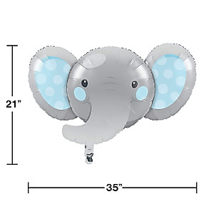 Creative Converting Enchanting Elephants Boy Mylar Balloon, 1 ct, Multi-color, 35" x 21"