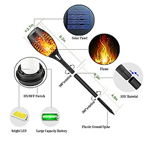 DIKAIDA 10Pack Solar Torch Light Flickering Flame,Solar Outdoor Light IP65 Waterproof, Christmas Decorations Upgraded Solar Powered Pathway Lights Landscape Lanterns Auto On/Off for Garden,Patio,Yard