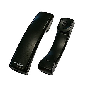 HD Compatible Handset Replacement for Polycom VVX 300 310 400 410 411 500 600 1500 Series IP Phones | 12 Feet Handset Cord Included, Charcoal Black - 2200-17680-001