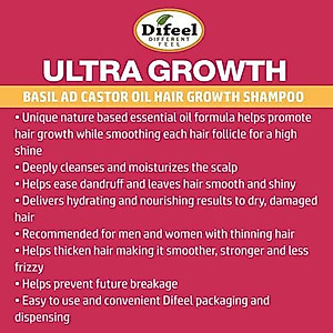 Difeel Mens Ultra Growth Hair and Beard Care Set - 3 Piece Shampoo, Hair Oil and Beard Oil Set