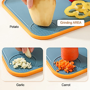 Bonjin Cutting Board for Kitchen(Set of 3), Wheat straw PP material Chopping Boards-BPA Free Mats, Dishwasher Safe, Juice Grooves Non-Slip Design