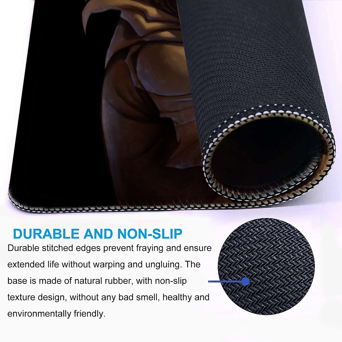 olciunix YoDa Mouse Pad with Stitched Edges Personalized Design Computer Laptop Gaming Mousepad Non-Slip Washable Rubber Desk Mat 12 x 10 inch