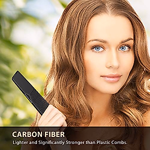 Hair Cutting Comb - Professional 8.75” Black Carbon Fiber Anti Static Chemical And Heat Resistant Hair Combs For All Hair Types For Men and Women - By Bardeau Essentials