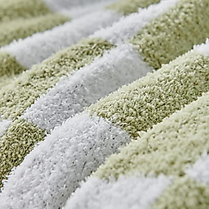 BRICHOEE Throw Blankets Checkered Reversible Microfiber Blankets, Super Soft Warm Cozy Fluffy Blankets for Couch Bed Sofa Camping Travel (Green, 51"x63")