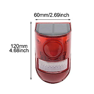 Solar Sound & Light Alarm Motion Sensor 110 Decibels Siren Sound Alert & 6LEDs Flash Warning Strobe Security Alarm System for Farm Villa