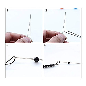 18 Pieces Beading Needles, 6 Sizes Seed Beads Needles Big Eye Beading Needles Collapsible Beading Needles Set for Jewelry Making with Needle Bottle