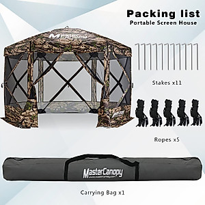 MASTERCANOPY 12x12 Portable Screen House Room Pop up Gazebo Outdoor Camping Tent with Carry Bag (12x12,Camouflage)