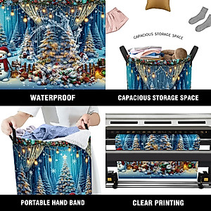 Christmas Snowman Tree Laundry Hamper,laundry Basket,Waterproof Storage Bin for Bedroom,Clothes Organizer Basket,Toys and Blankets in Bathroom