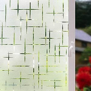 Arthome Frosted Window Film,17.5x100 inch Non-Adhesive, Privacy Film for Glass Windows, Self Static Cling Decorative Window Cling Anti-UV Window Sticker for Home Office