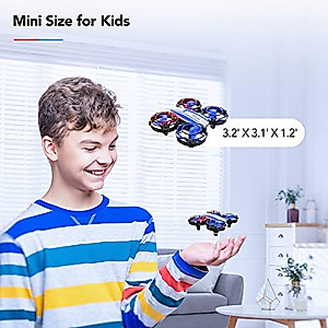 Potensic 2 Pack Mini Drones, RC Quadcopter for Kids Beginners with IR Battle Mode, 3D Flip, Circle Fly, Self-Rotate, 3 Speeds, Headless Mode, Altitude Hold, Flying Toy Gift for Boys Girls (Red, Blue)