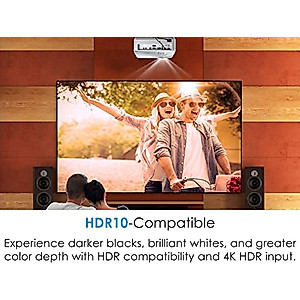 Optoma HD39HDRx High Brightness HDR 1080p Home Theater Projector | 120Hz Refresh Rate | 4,000 Lumens | Fast 8.4ms Response time with 120Hz | Easy Setup, 1.3X Zoom | 4K Input | Quiet 26 dB Operation